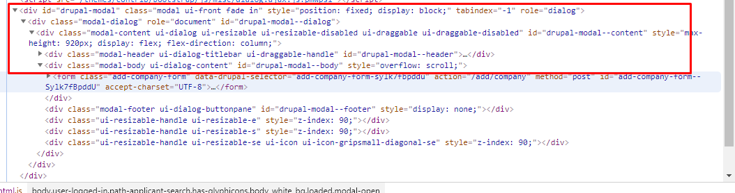 Missed Wrapper after opening modal window [#3032922] | Drupal.org