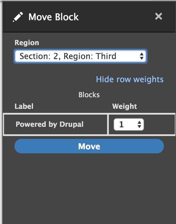Allow reordering blocks without a pointer device [#2995689] | Drupal.org