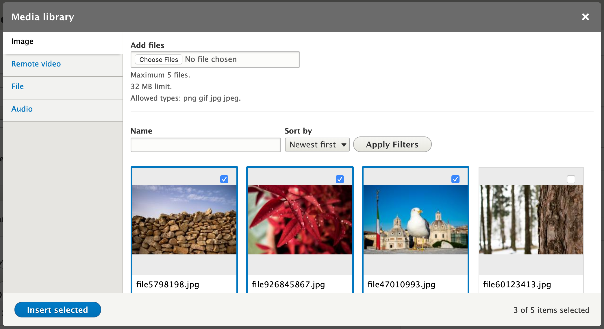 Let users choose what to do after selecting and/or adding items in the media library [#3023797 ...