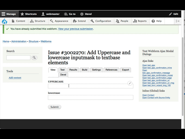 Add Uppercase and lowercase inputmask to textbase elements [#3002270] | Drupal.org