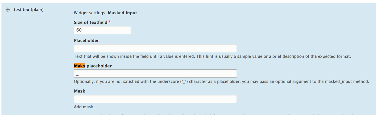 Typo on settings section [#3035069] | Drupal.org