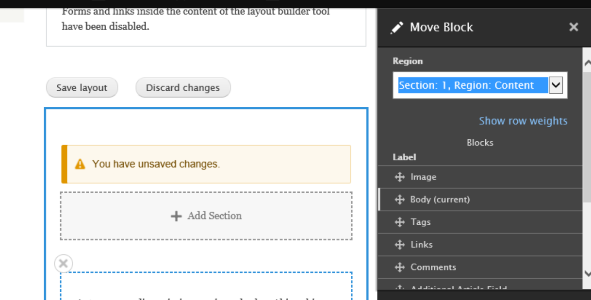 Allow reordering blocks without a pointer device [#2995689] | Drupal.org