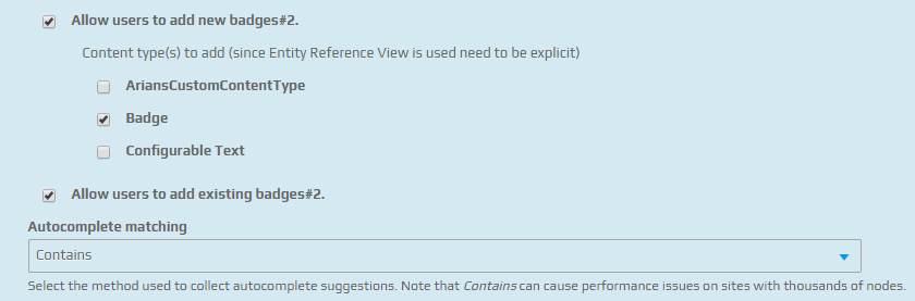 'Allow users to add new' feature should allow picking which content-types it should filter on if ...