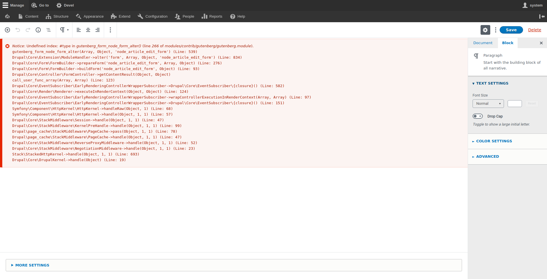 [BUG] Undefined index #type [#3045817] | Drupal.org