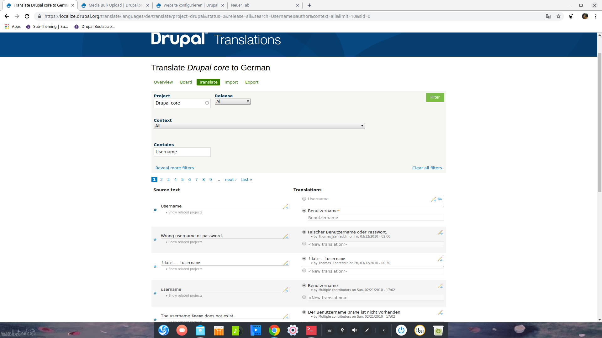 Untranslated string in core but not on localize.drupal.org [#3050502] | Drupal.org