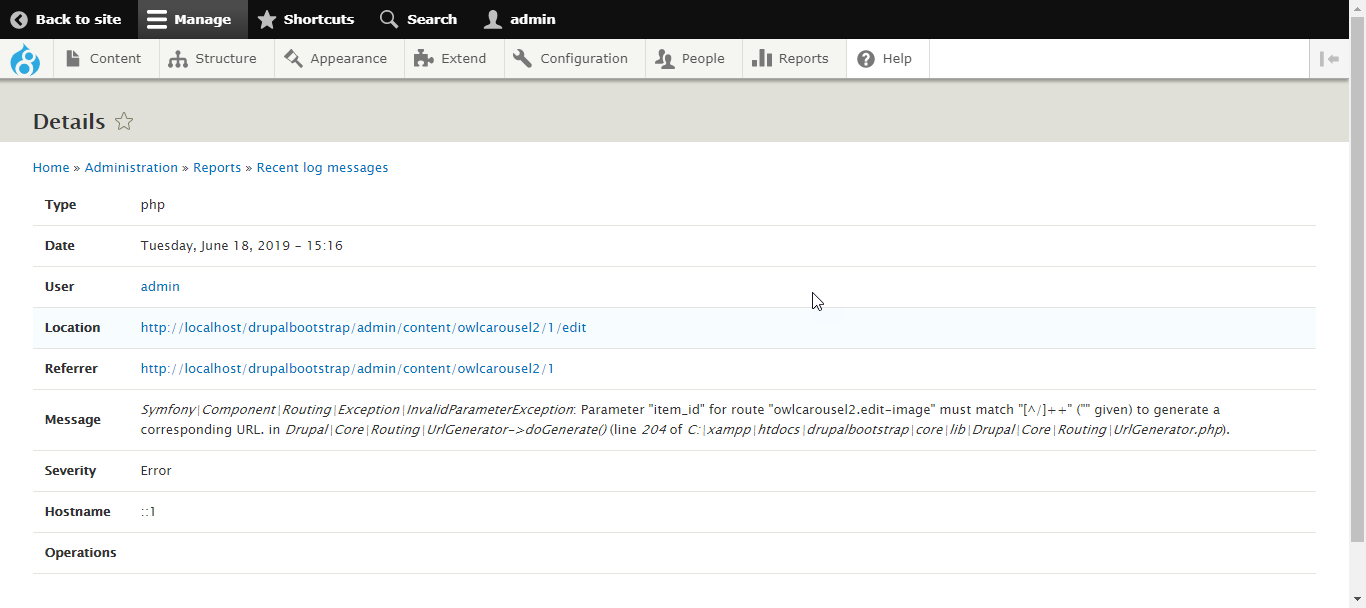 Unable to add Images to Owlcaoursel2 content --- The website encountered an unexpected error ...