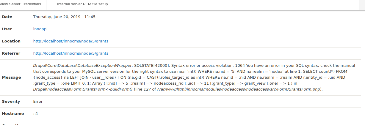 Syntax Error on SQL Queries [#3033703] | Drupal.org