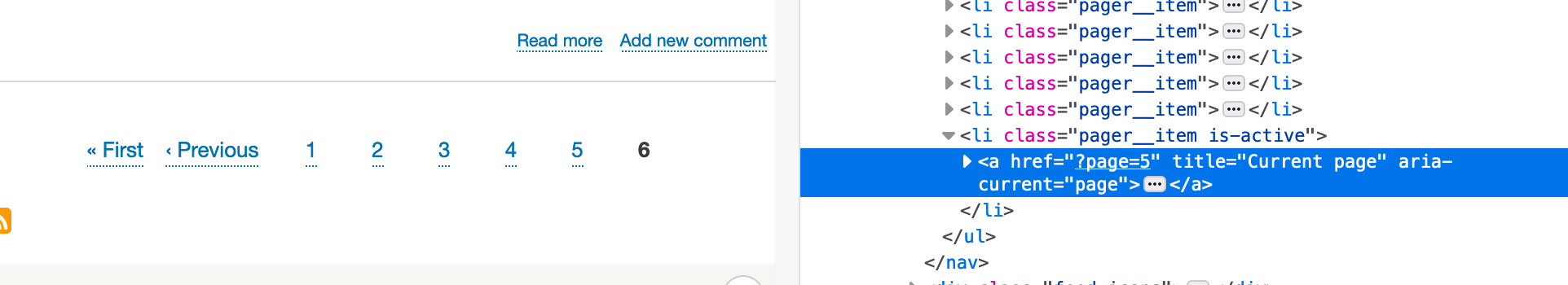 Use aria-current=page in pagination links. [#2952488] | Drupal.org