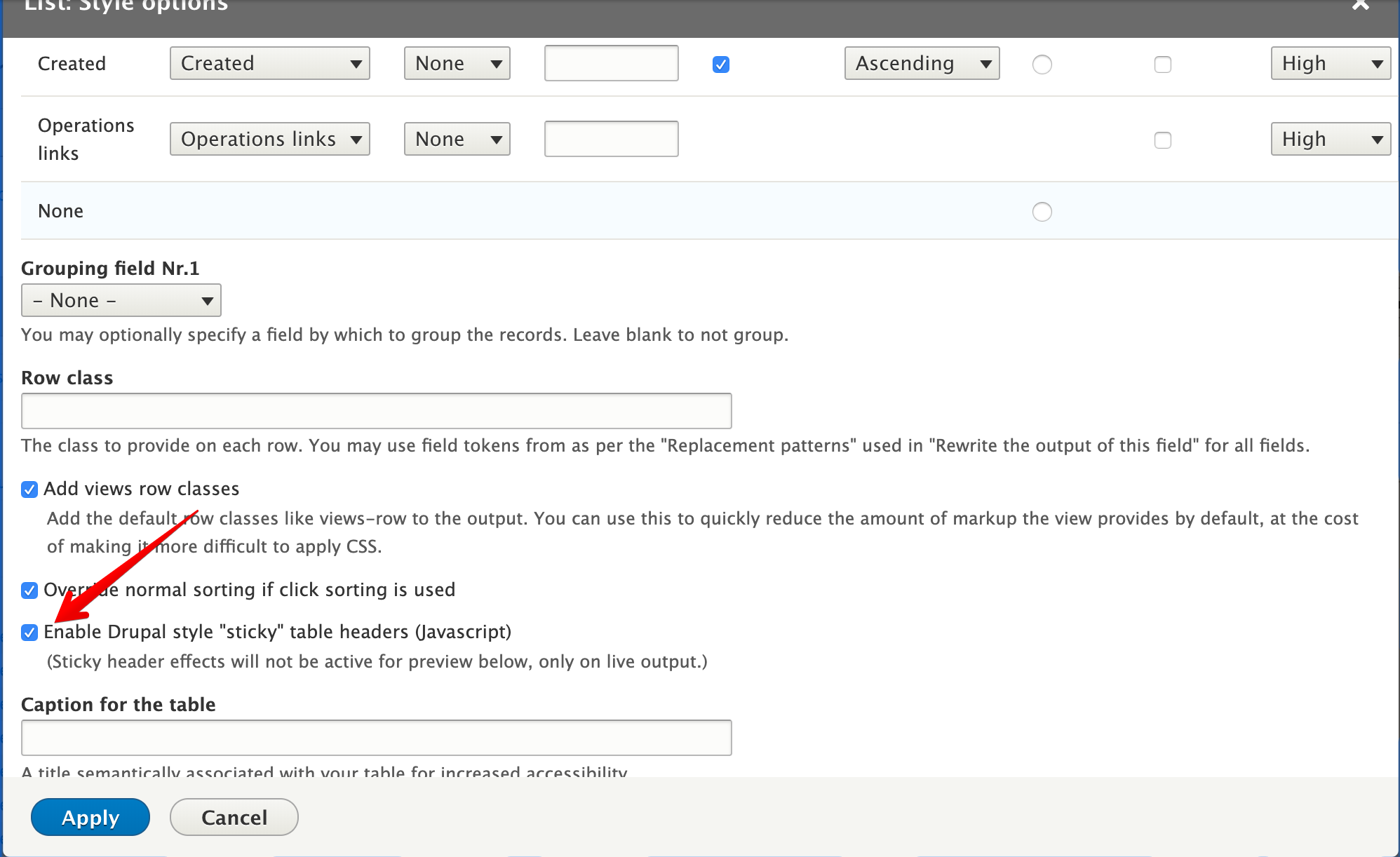 Enable Drupal style "sticky" table headers (1) [#3075929] | Drupal.org