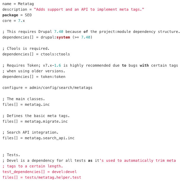Gitlab applies wrong syntax highlighting to .info files [#3084898] | Drupal.org