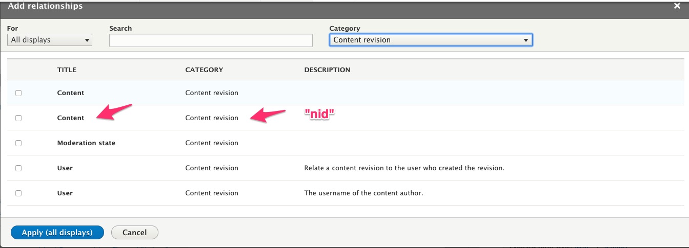 Add Views Relationship back to original Term in Taxonomy Term Revision view [#3086916] | Drupal.org