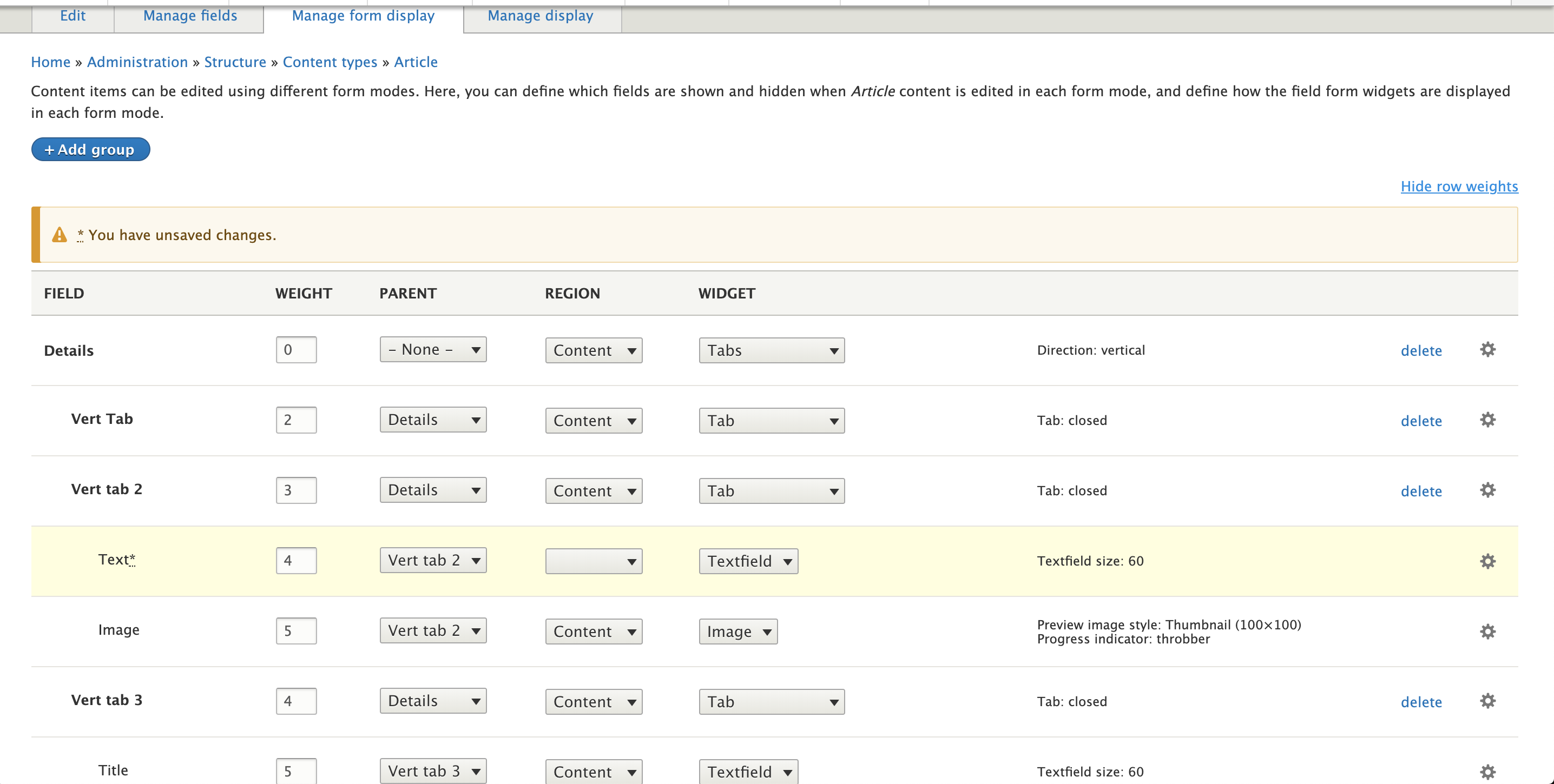Tabledrag is resetting the region value if items are nested [#3087608] | Drupal.org