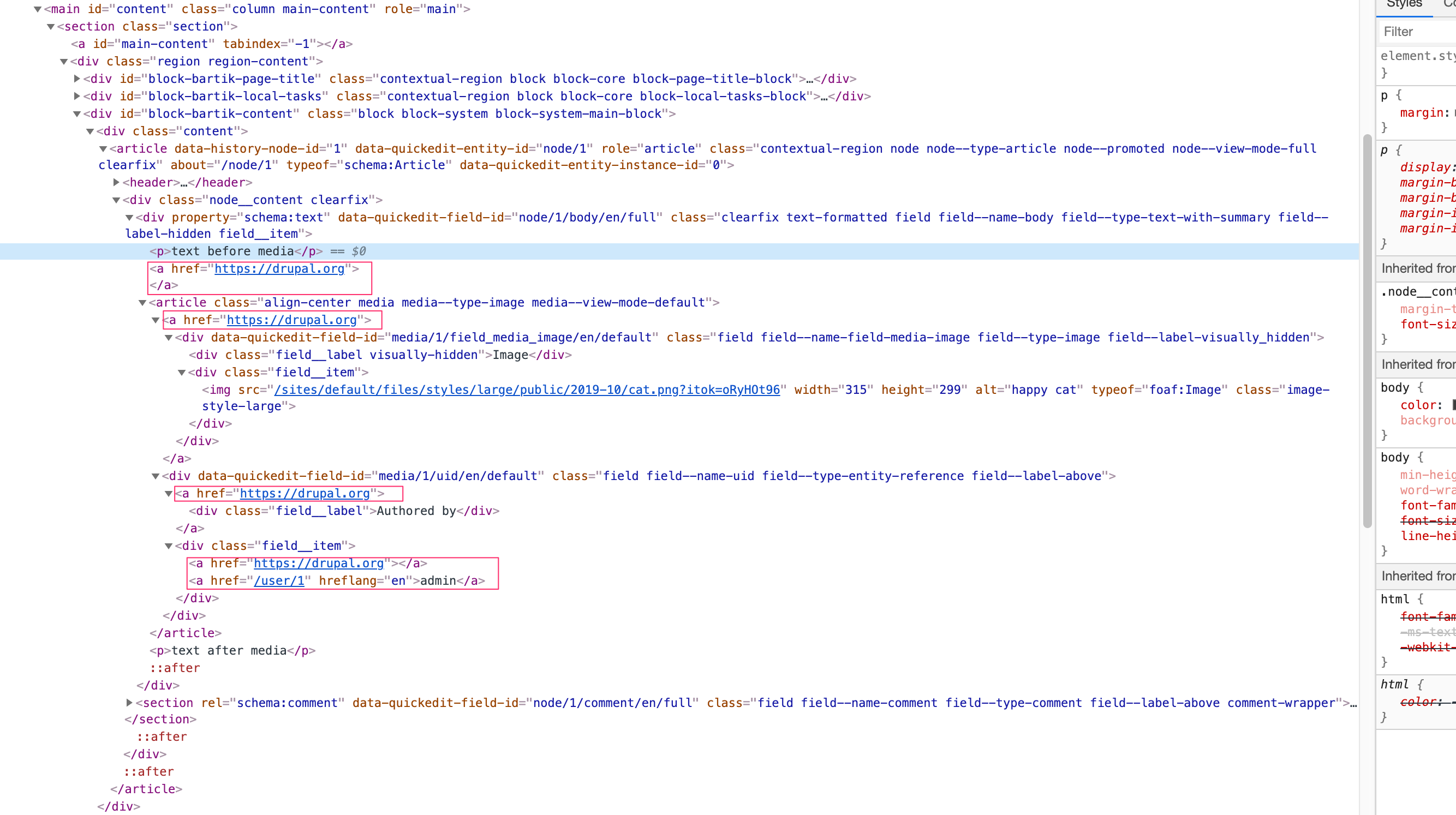 _filter_autop() breaks links around the tag [#3075527] | Drupal.org