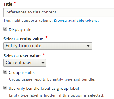 Provide "entity usage" block, which shows where the current entity is being used [#3098379 ...