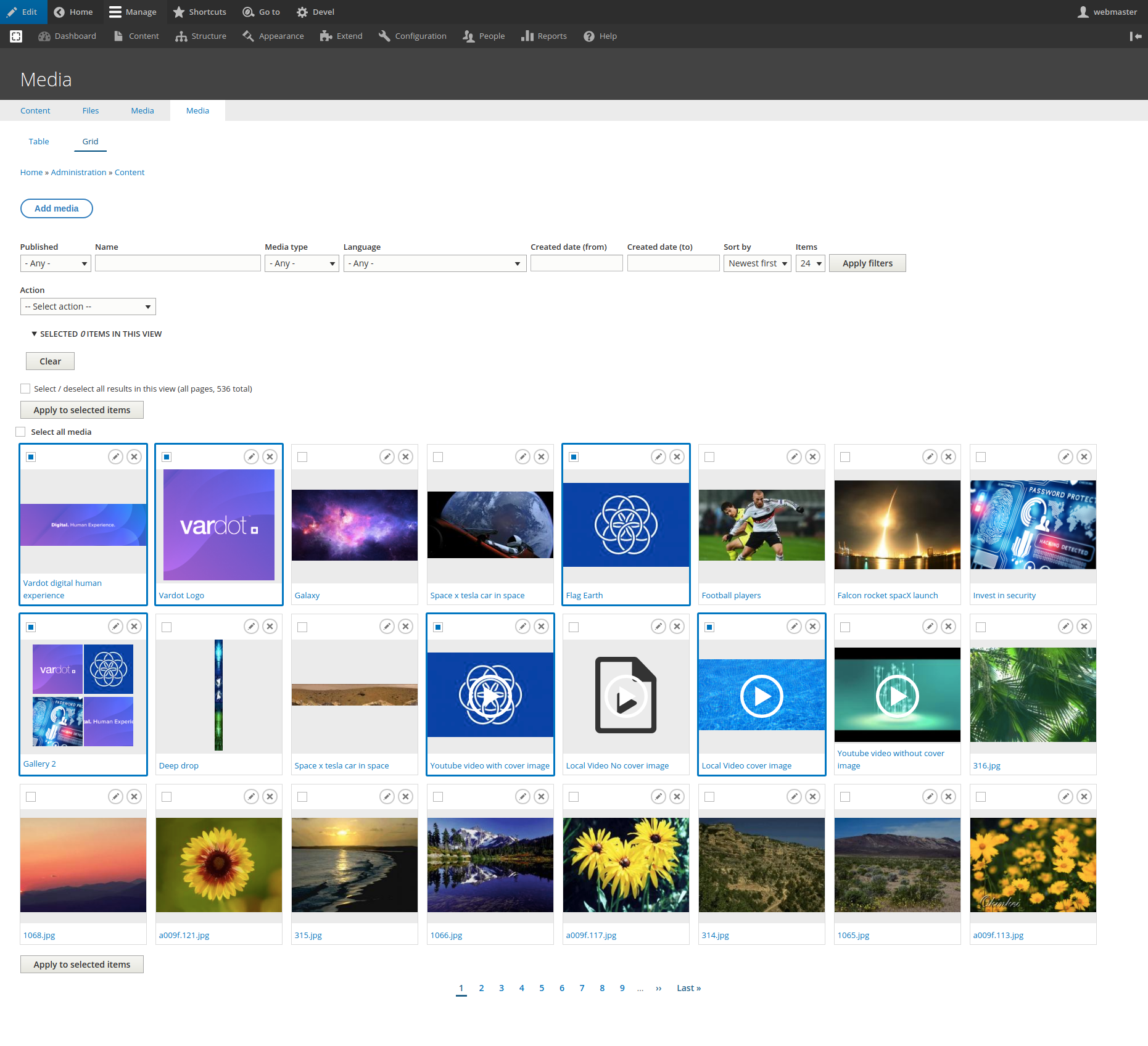 Fix [Media Library] and the [Media Grid and Media Table] admin pages to ...