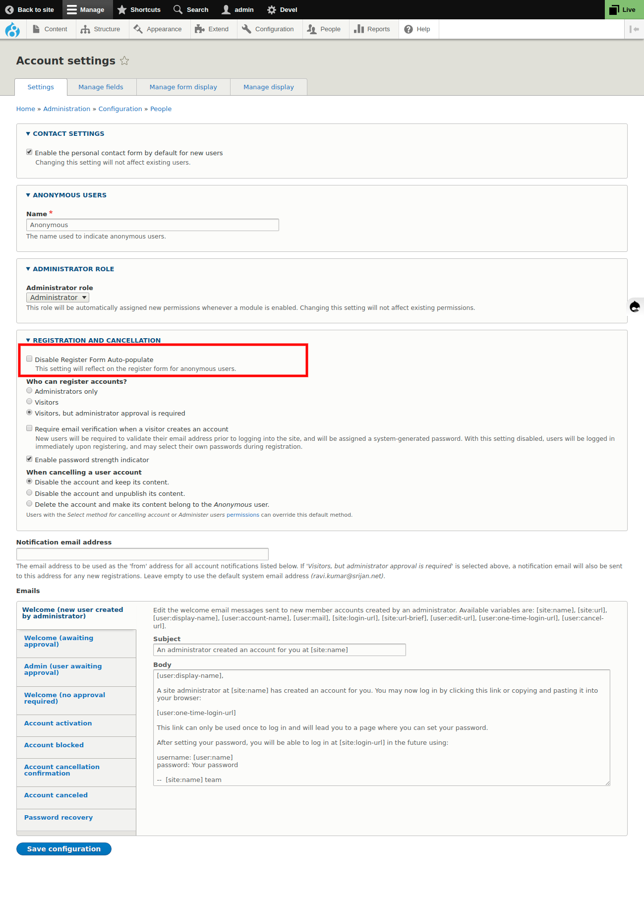 Disable Auto-populate Registration Form From Browser [#3104554] | Drupal.org