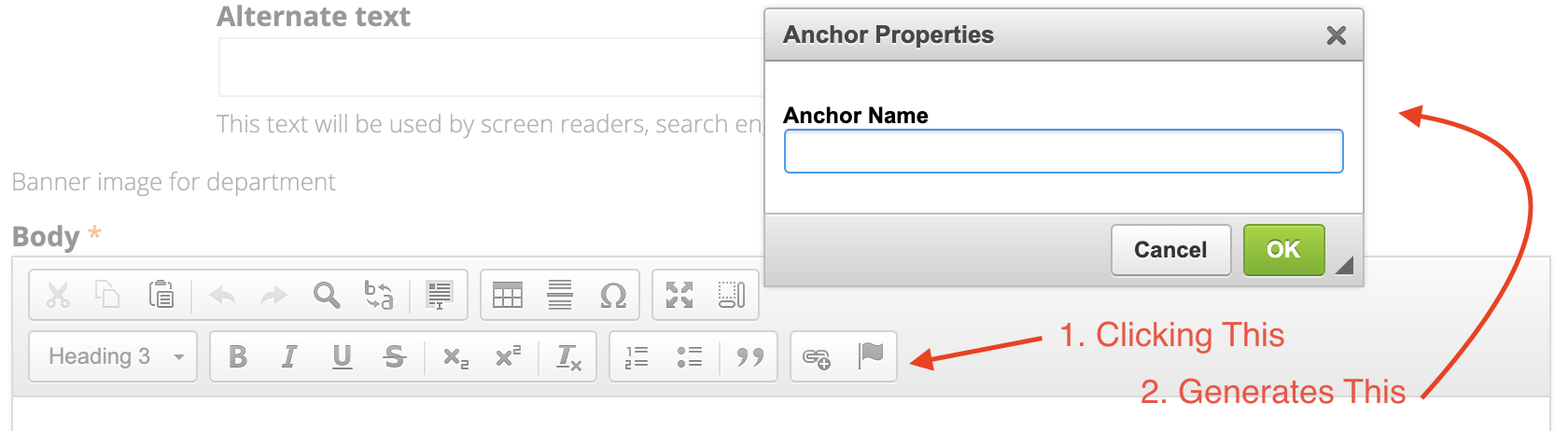 Reserving Ckeditor Flag Button for its default Anchor functionality [#3103982] | Drupal.org