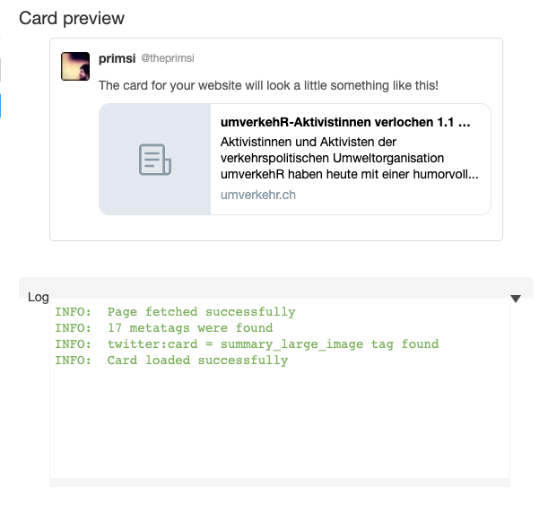Twitter card not displaying images [#3110094] | Drupal.org