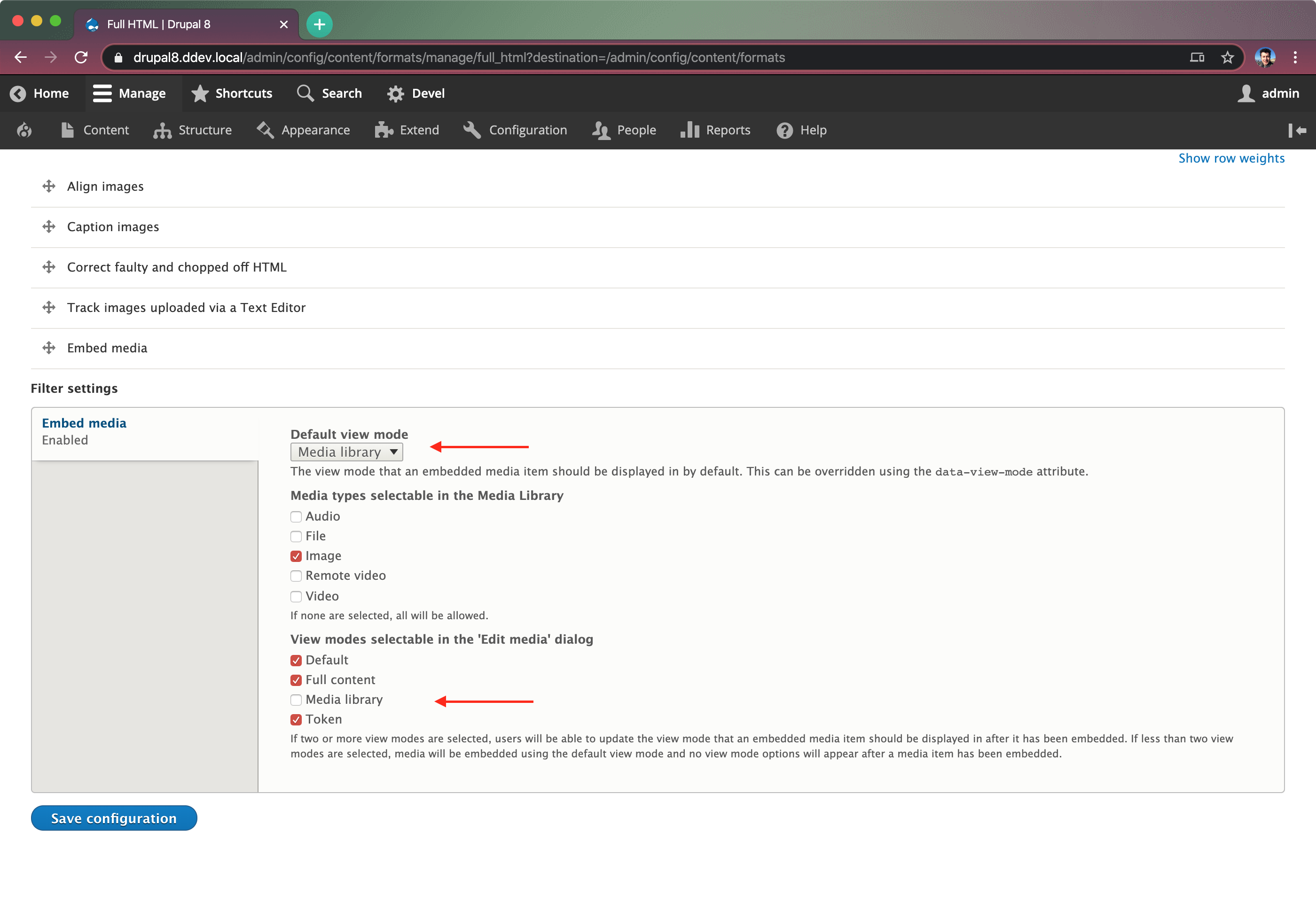 Provide documentation for working with lazy-load-enabled media in text fields with a JS-editor ...
