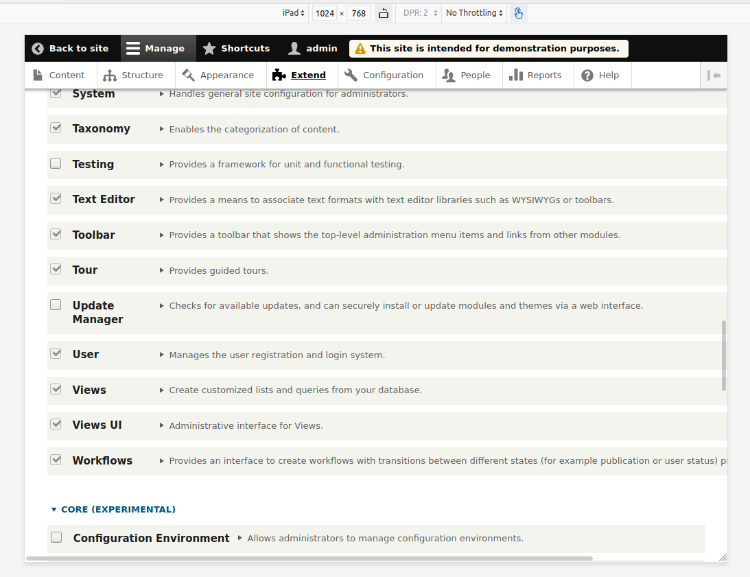 Horizontal scrollbar on /admin/modules [#3033734] | Drupal.org