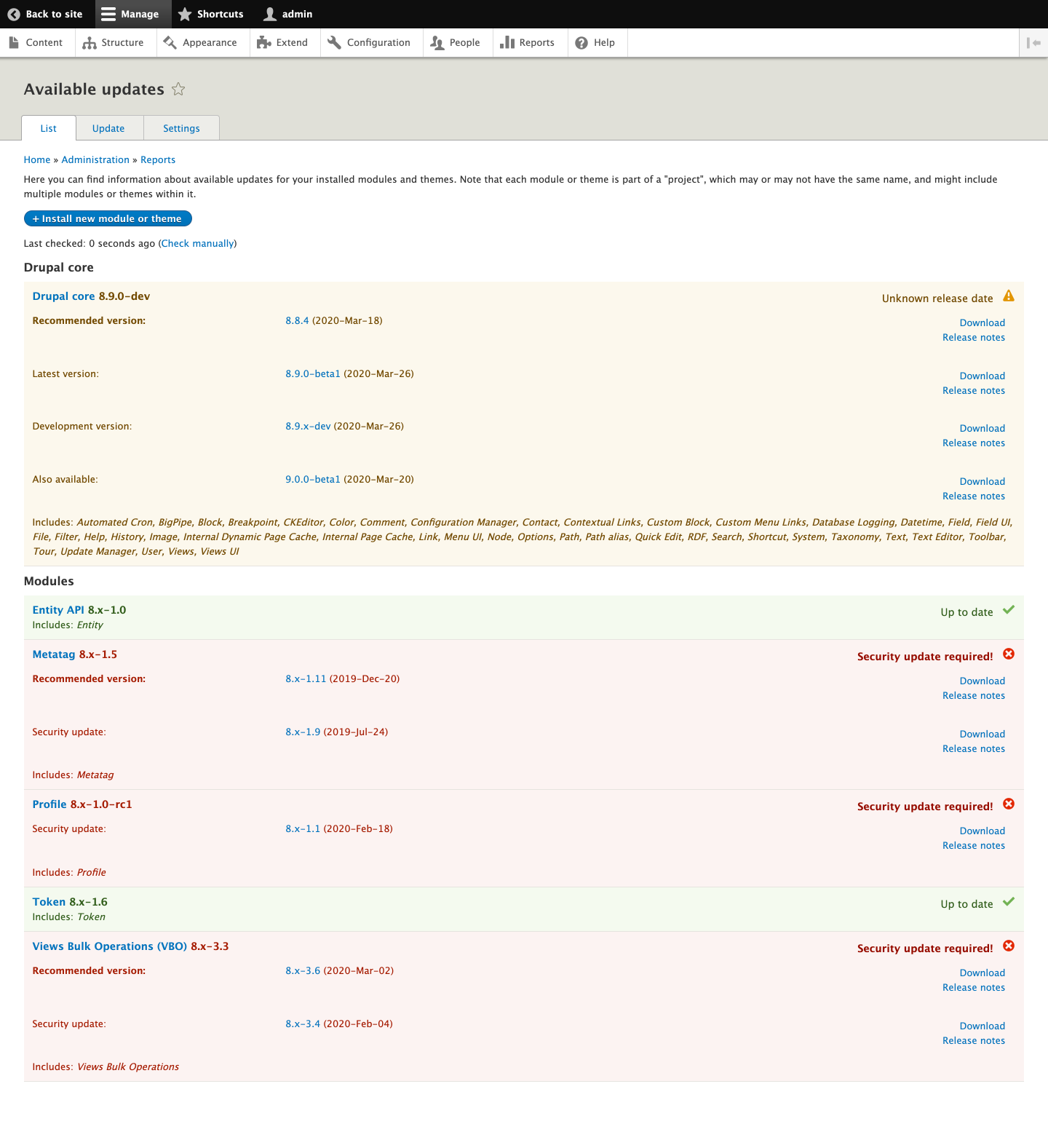 Update Report Incorrectly Recommends Security Releases For Old Minors When A Security Update Is