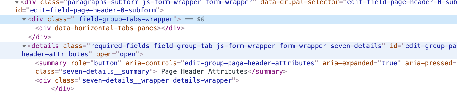 Paragraphs using Horizontal Tabs with Field Group broken after 8.x-1.12 update [#3142772 ...
