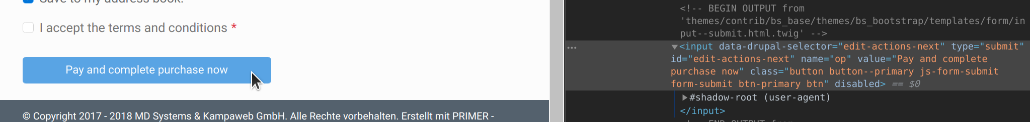 Disabled buttons should have cursor default [#3138959] | Drupal.org