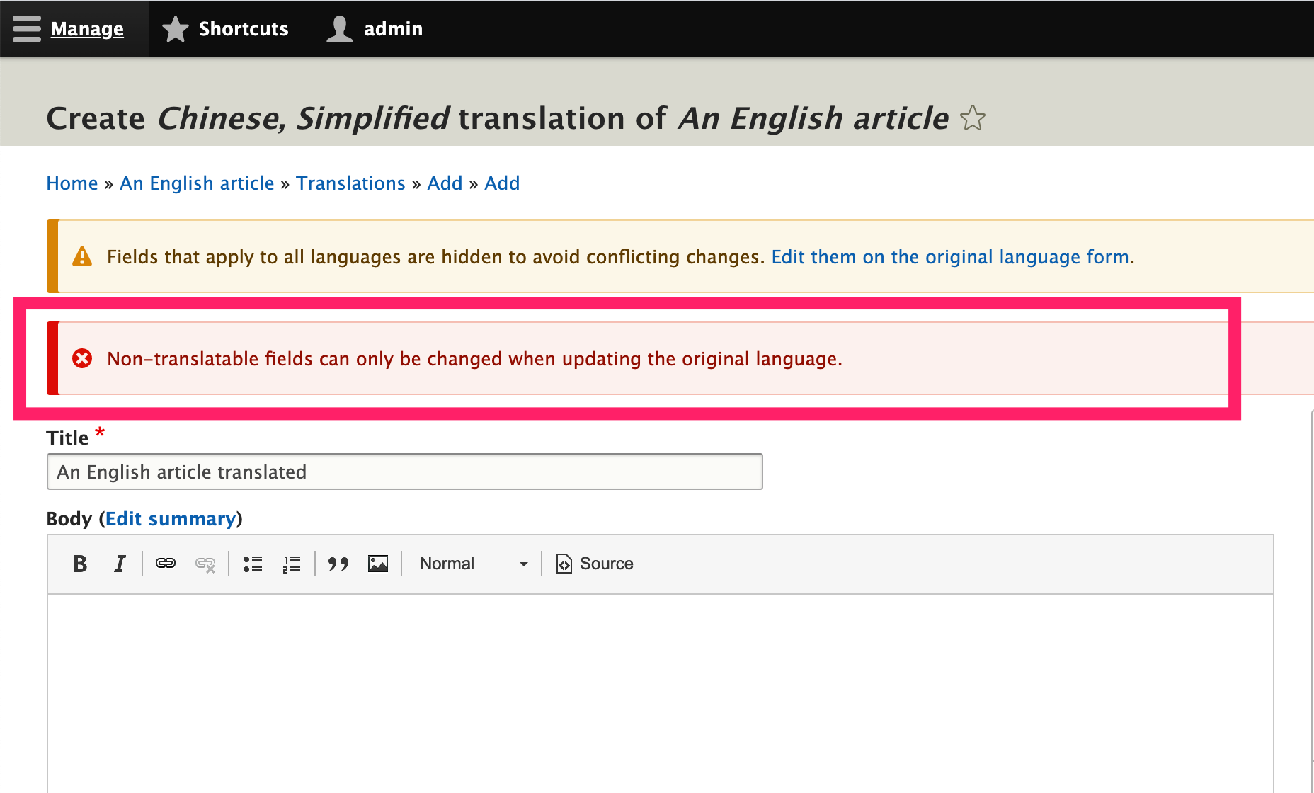 Translations of nodes with comment settings field set to non ... Translations of nodes with comment settings field set to non ...