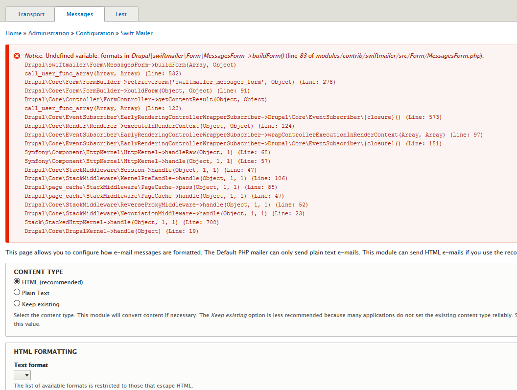 Error if no suitable text formats to convert to HTML [#3154213 ...