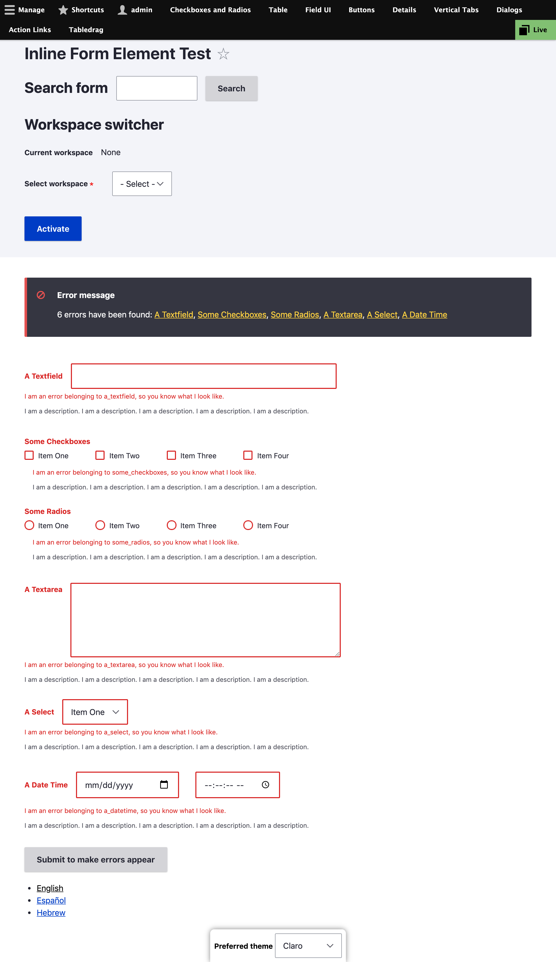 Add support for the inline variation of form elements [#3029675 ...