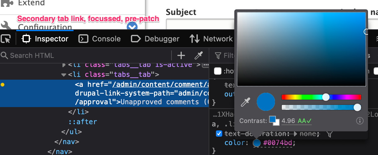 Seven's focused/hovered tabs do not meet WCAG AA 1.4.3 for contrast ...