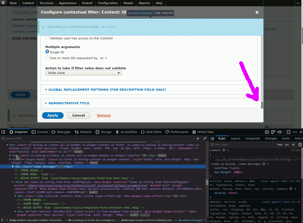 Modal dialogue Views Messages breaks form usability [#3161840] | Drupal.org