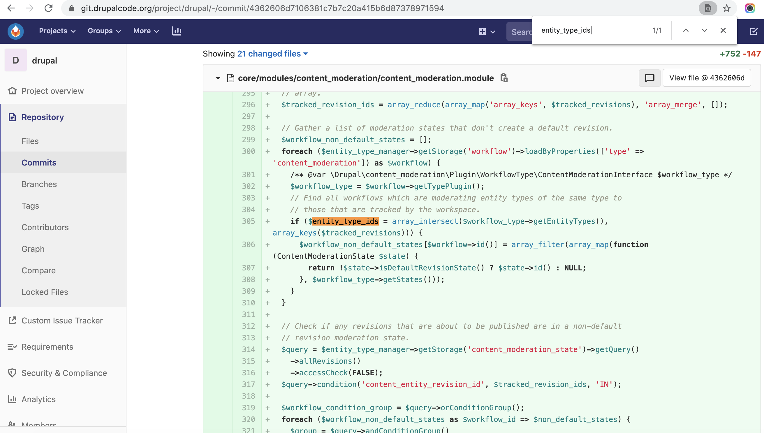 Unused variable $entity_type_ids in content_moderation module, content_moderation.module ...