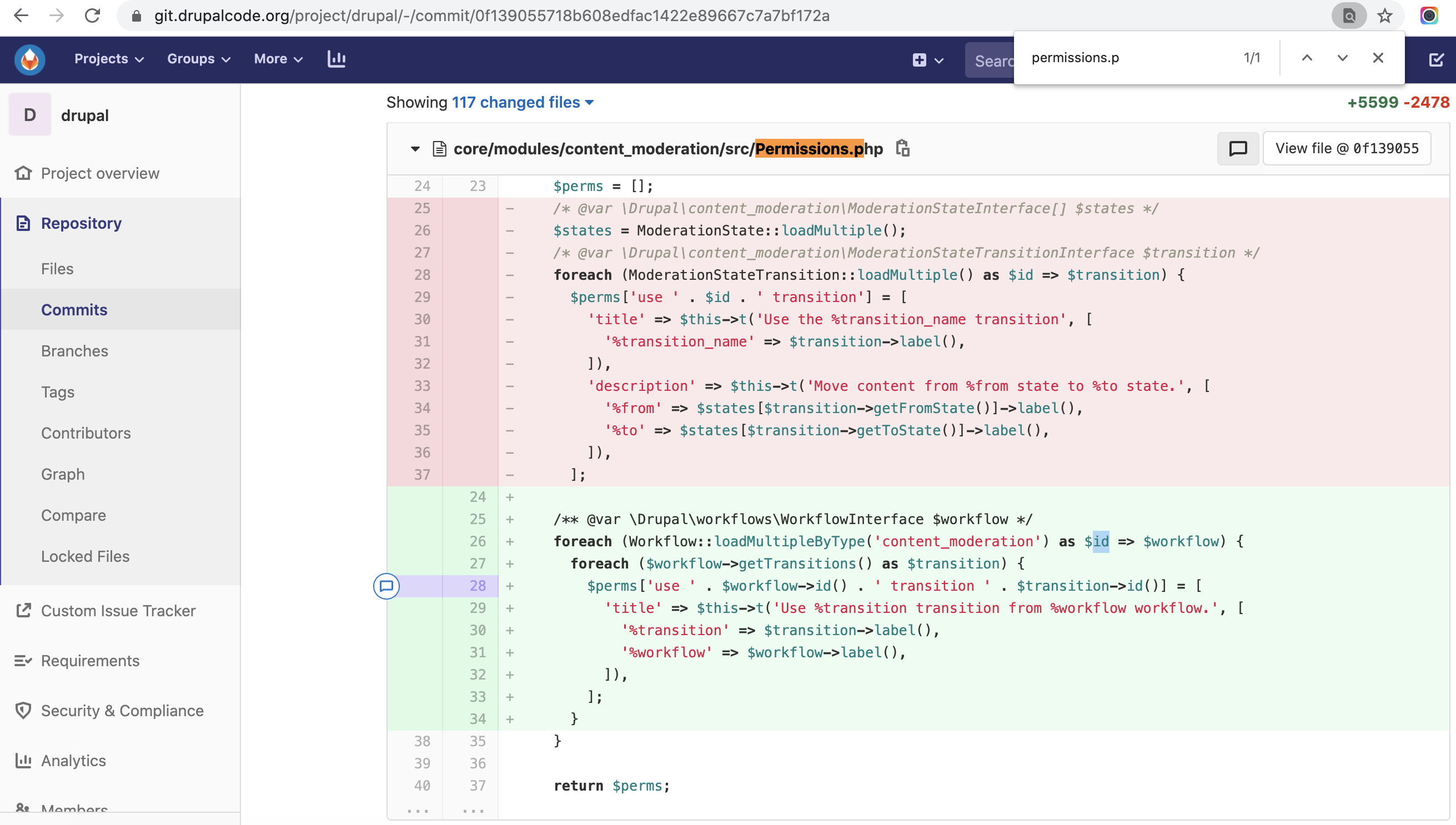 Unused variable $id in content_moderation module, Permissions.php [#3164500] | Drupal.org
