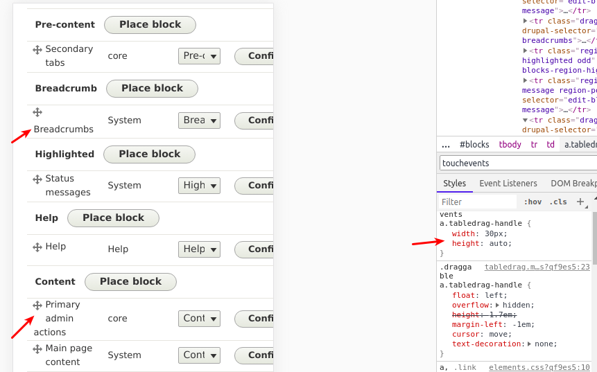 Incorrect style for all draggable table row on devices has touchevents ...