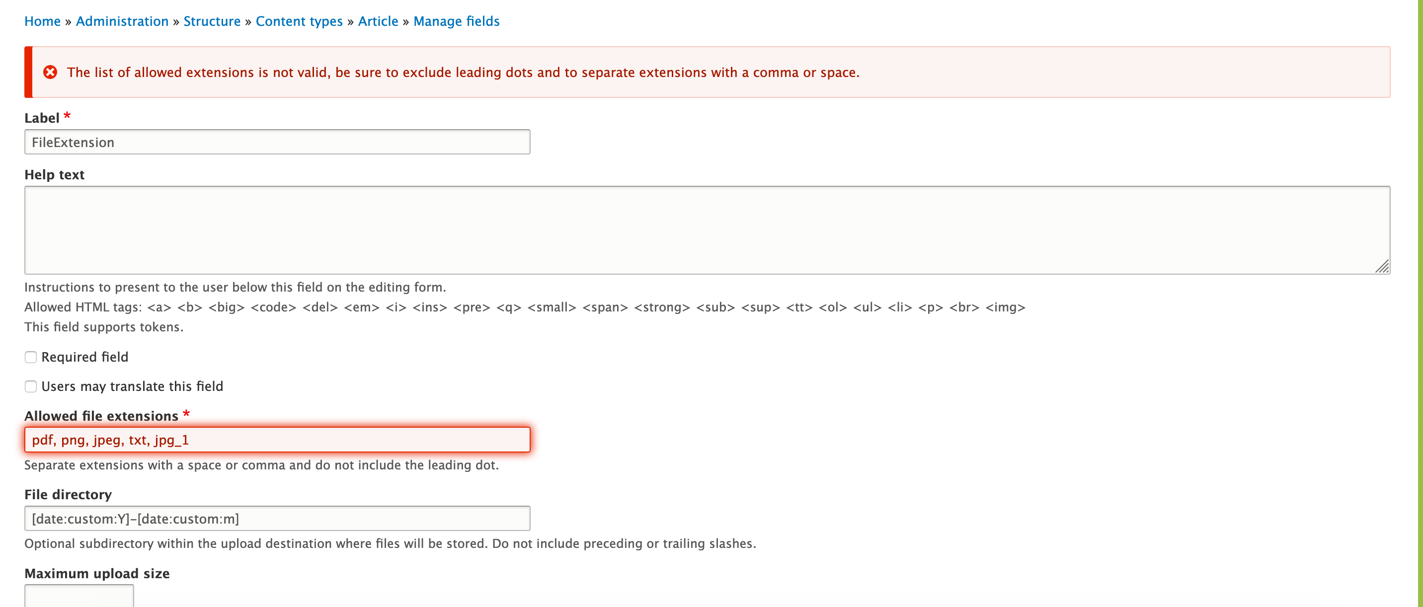 Allow file extensions containing underscores [#3166044] | Drupal.org