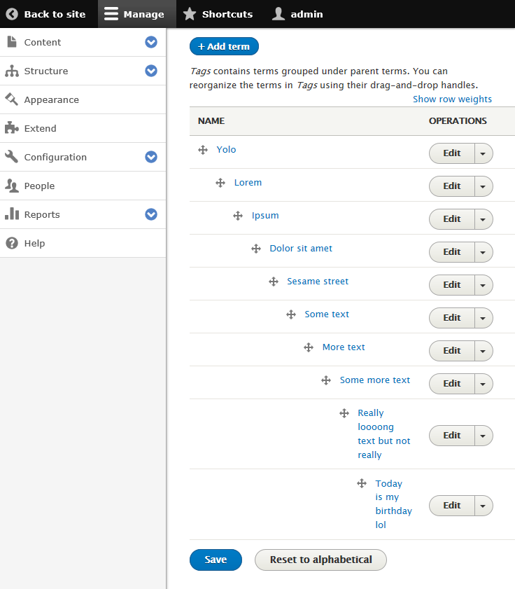 Prevent line breaks in draggable (first) table cells [#3083044] | Drupal.org