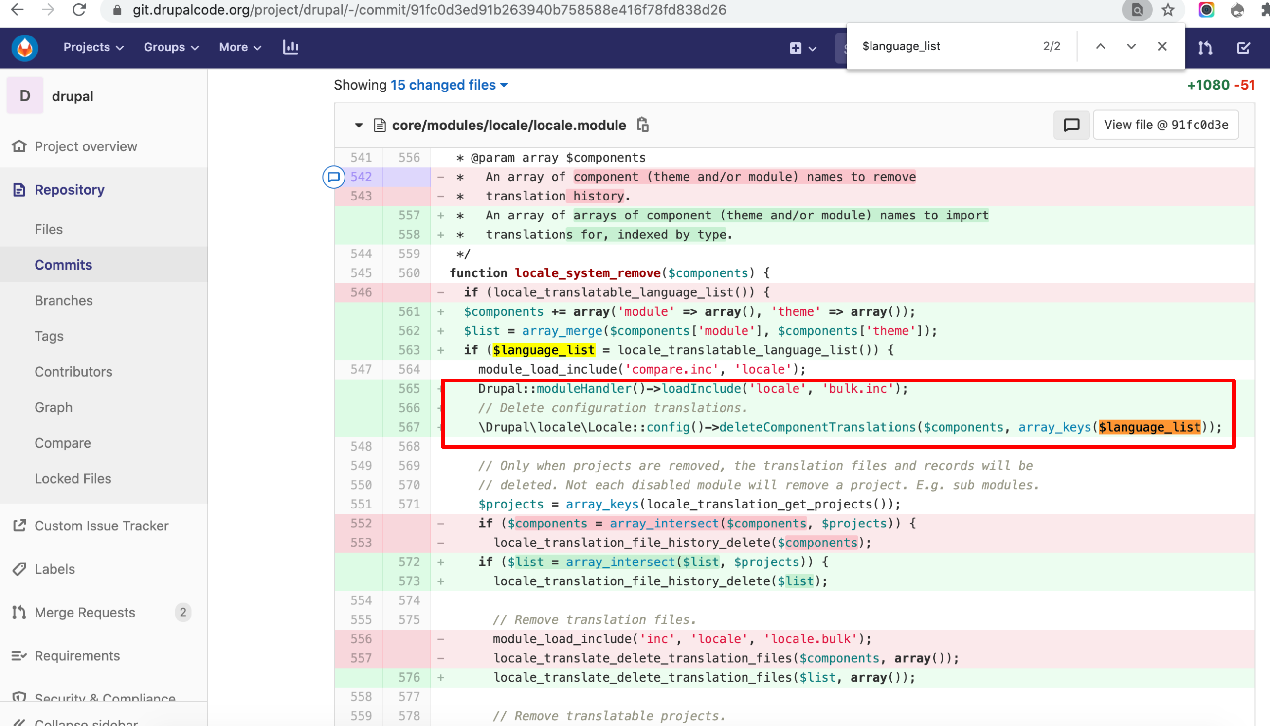 Remove unused variable $language_list in locale module, locale.module [#3168261] | Drupal.org
