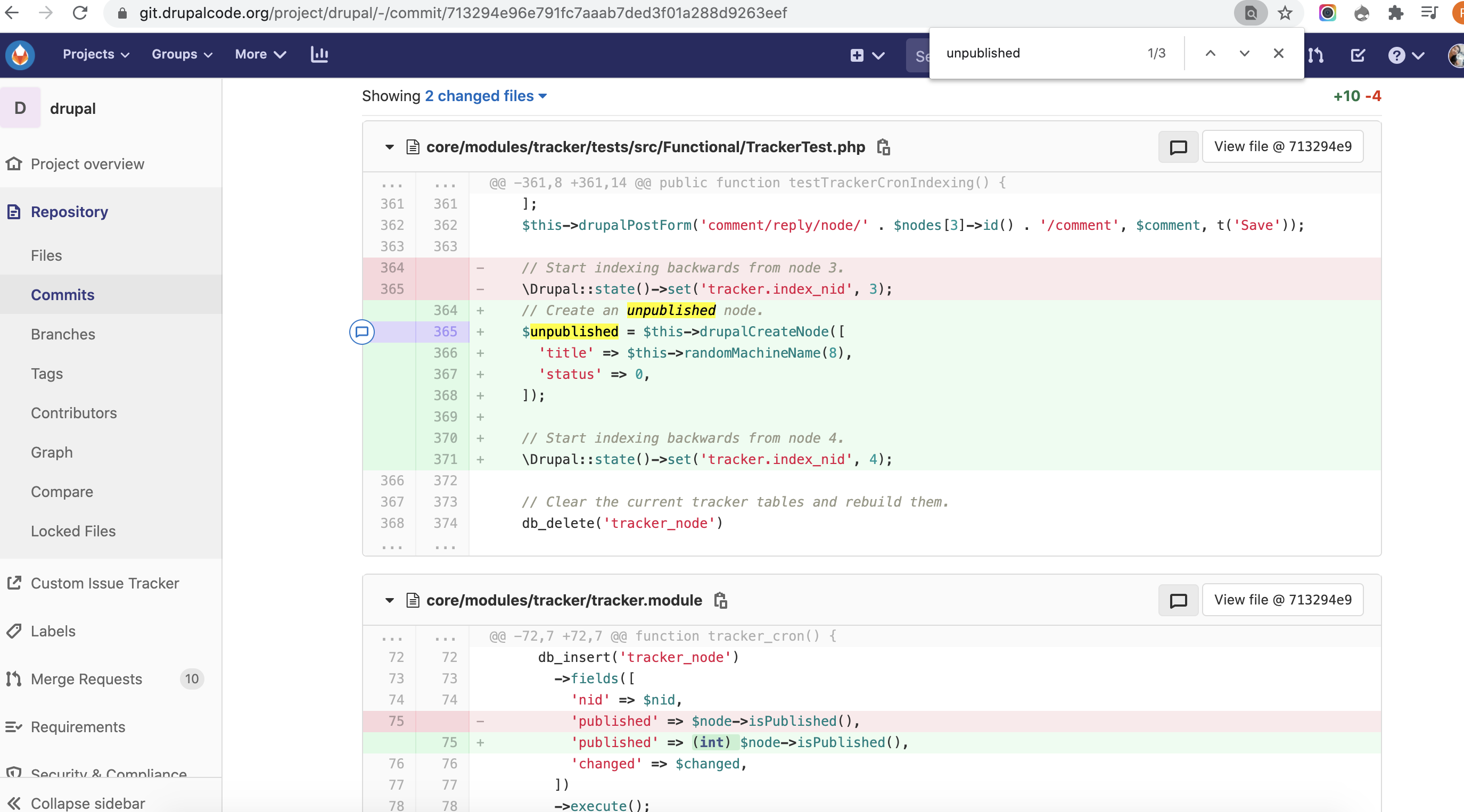 Fix unused variable $unpublished in TrackerTest.php [#3174402] | Drupal.org