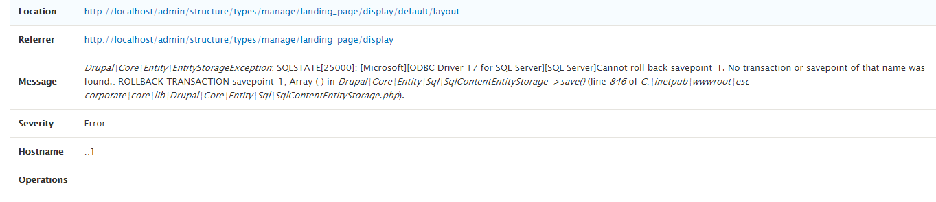 Drupal Core Entity Entitystorageexception Sqlstate[25000] [ 3177154]