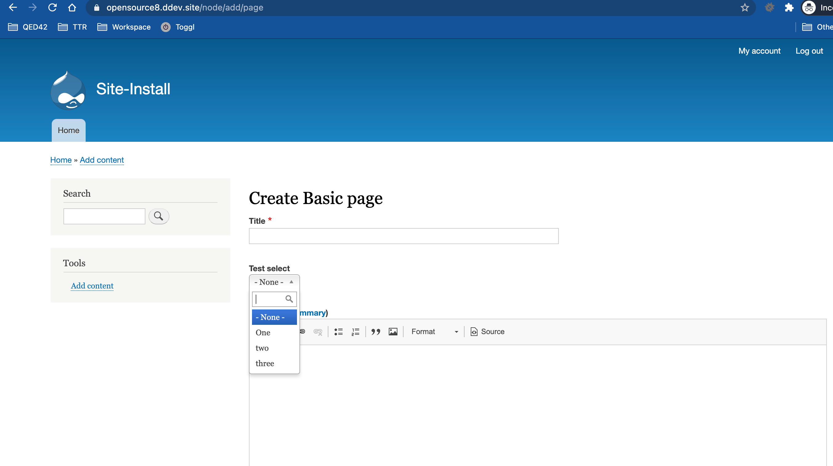 Chosen on drupal 8 only works on administraton area! [#2988400 ...