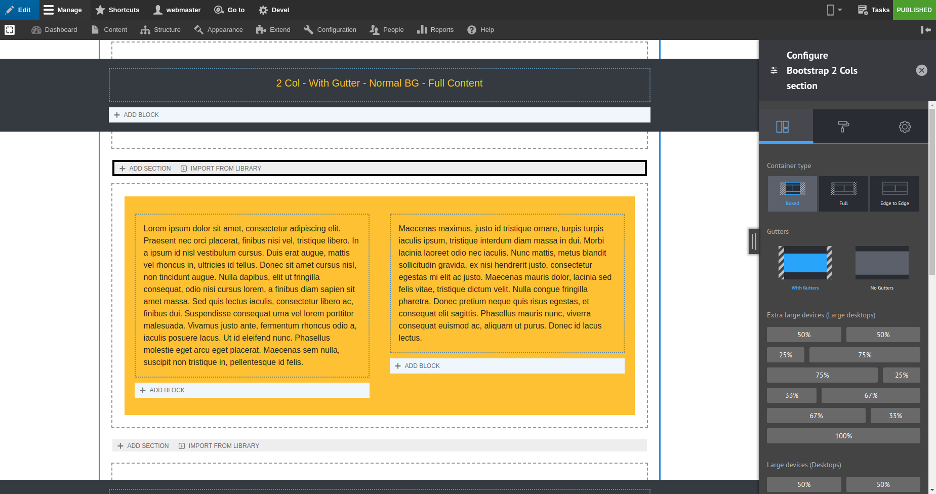 Switch definition class for the Layout Builder provider from Bootstrap Layout class to Varbase ...