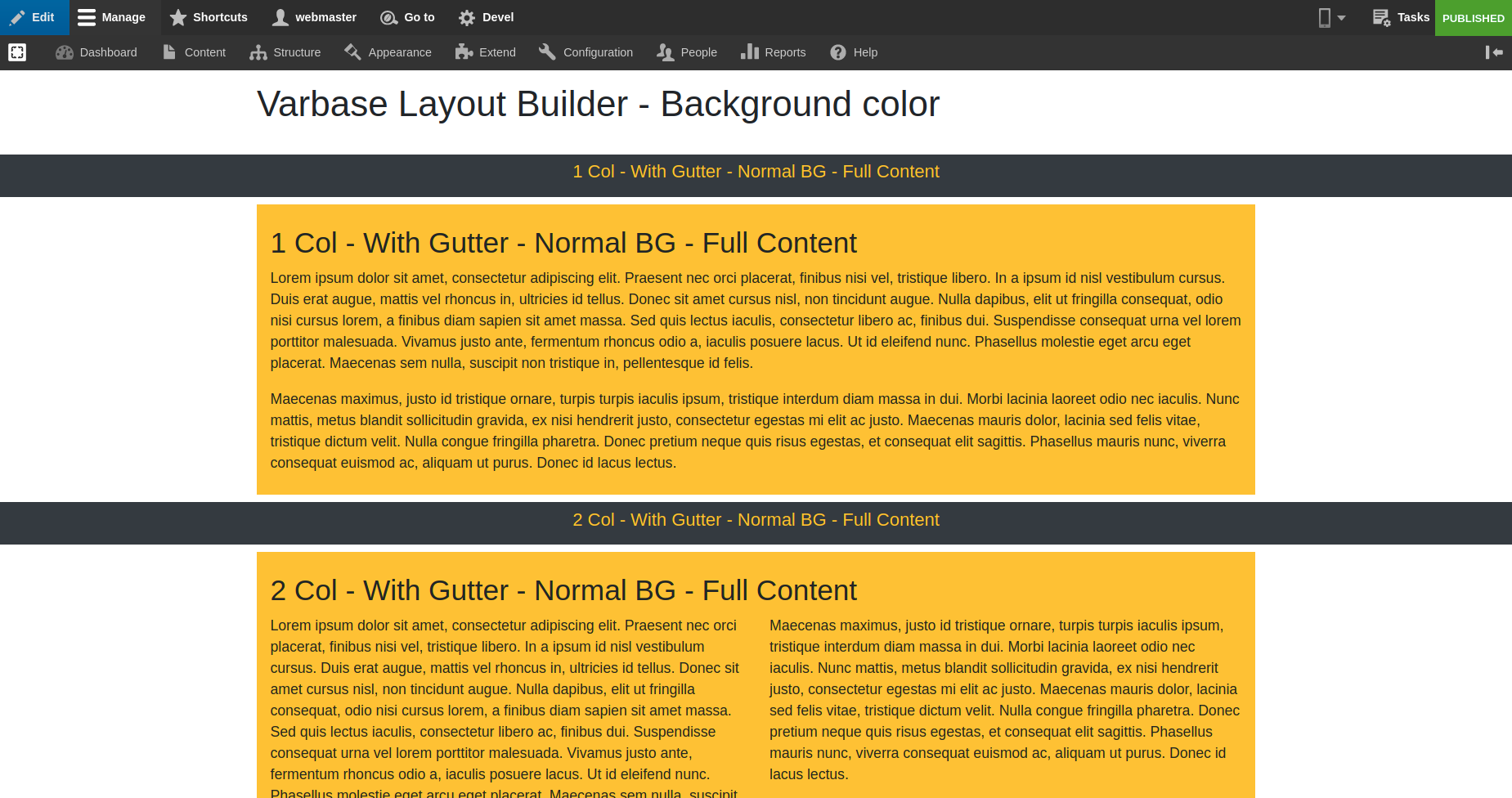 Add the ability to add Section title for each section and have a Section header region and ...