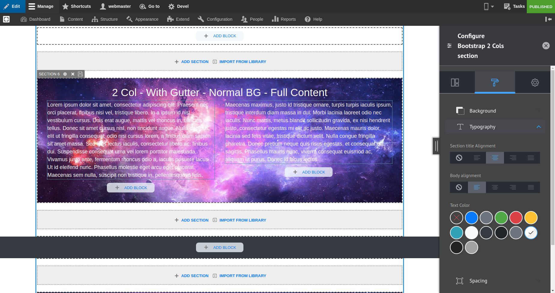 Add the ability to add Section title for Each section [#3201366] | Drupal.org