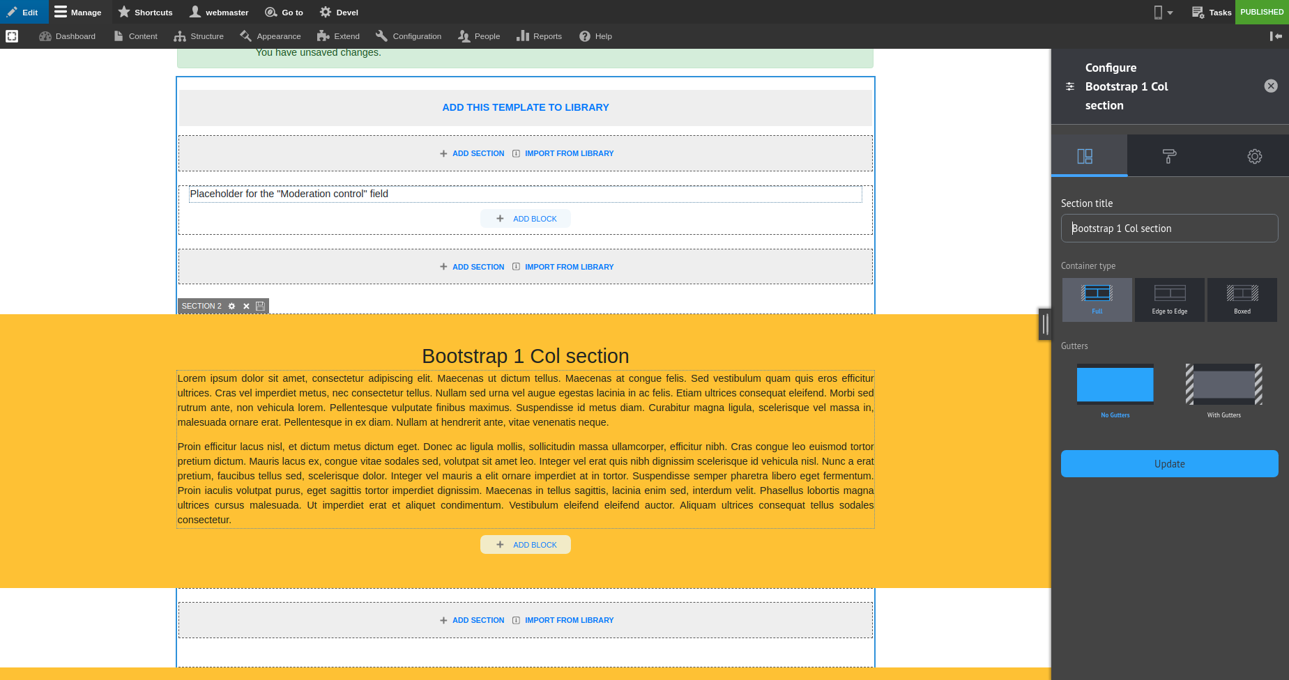 Change Varbase Layout Builder default set of breakpoints, layouts, and styles [#3202838 ...