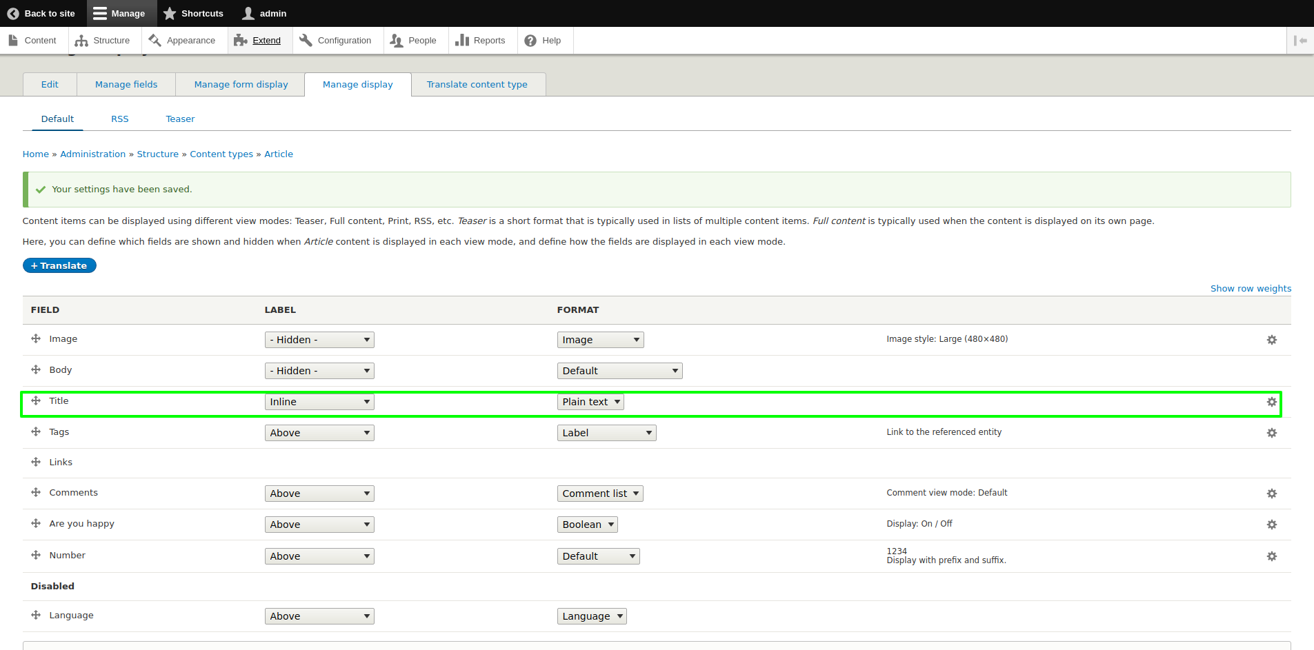 Expose Title and other base fields in Manage Display in Drupal Core [#3036862] | Drupal.org