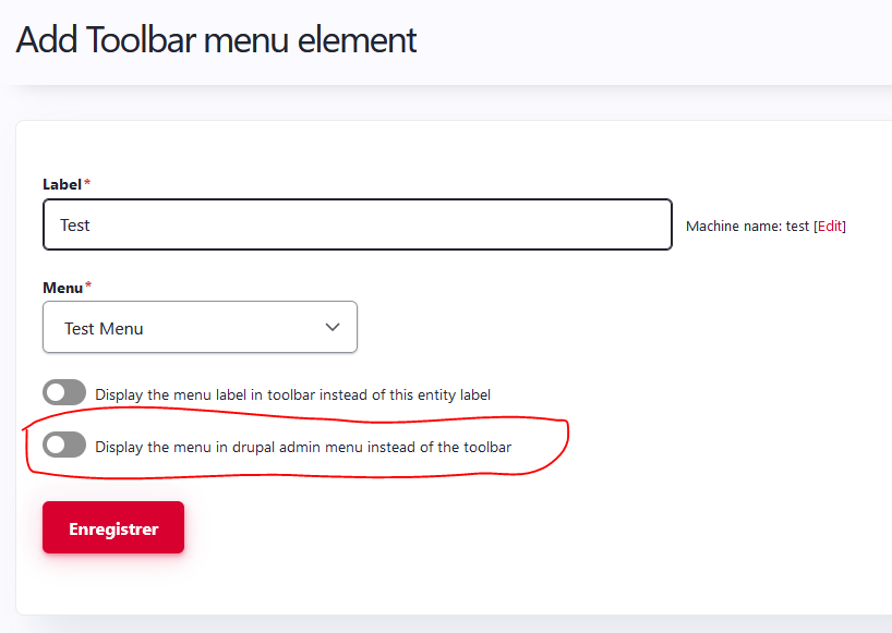 Possibility to display menu inside "Administration" menu instead of toolbar [#3221243] | Drupal.org
