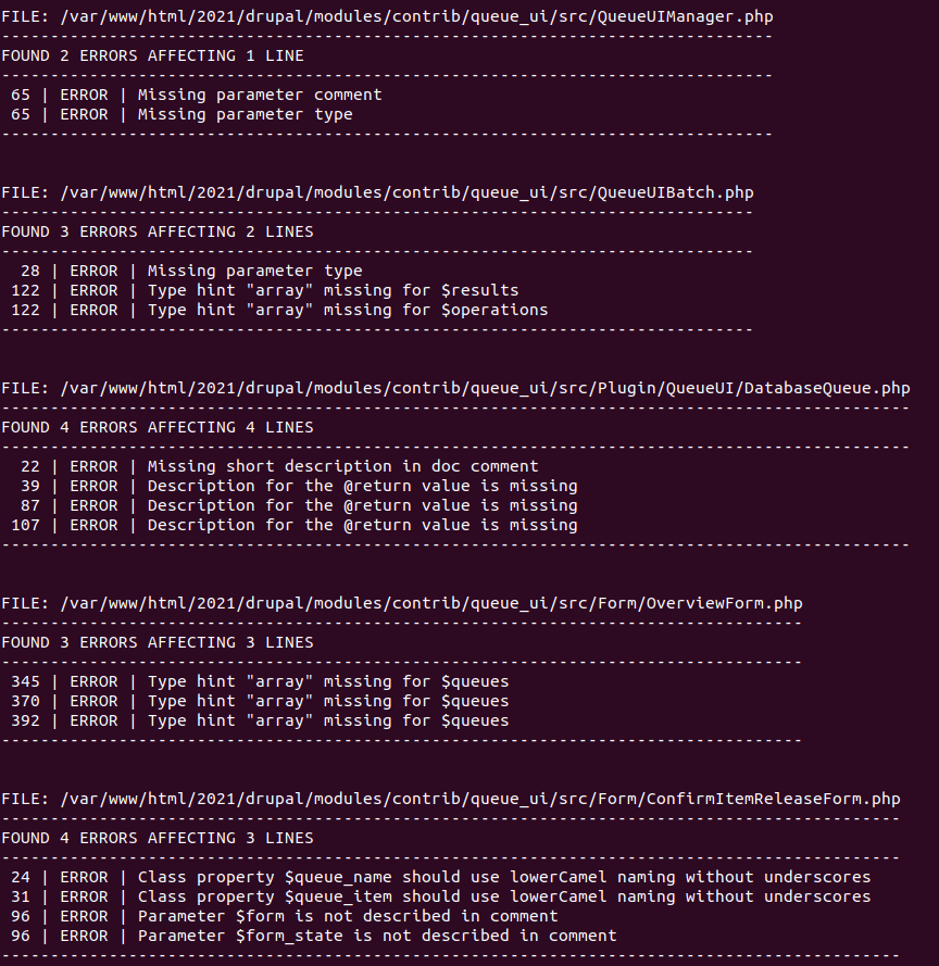 Fix coding standards issues [#3222384] | Drupal.org