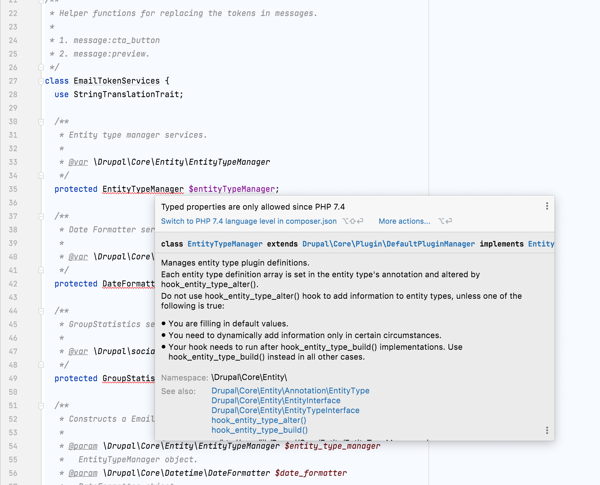 Open Social version 10.3.1 is not supported by PHP 7.3 - It works good ...