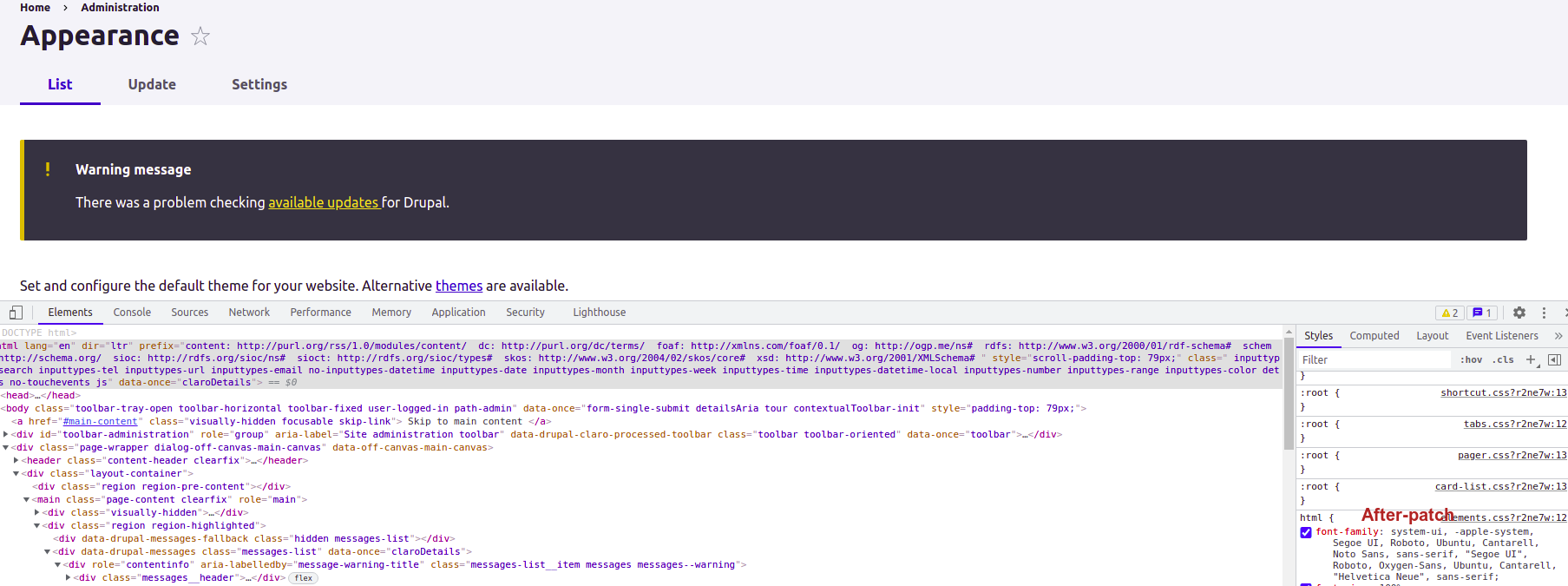 Use `system-ui` instead of deprecated `BlinkMacSystemFont` [#3117225 ...